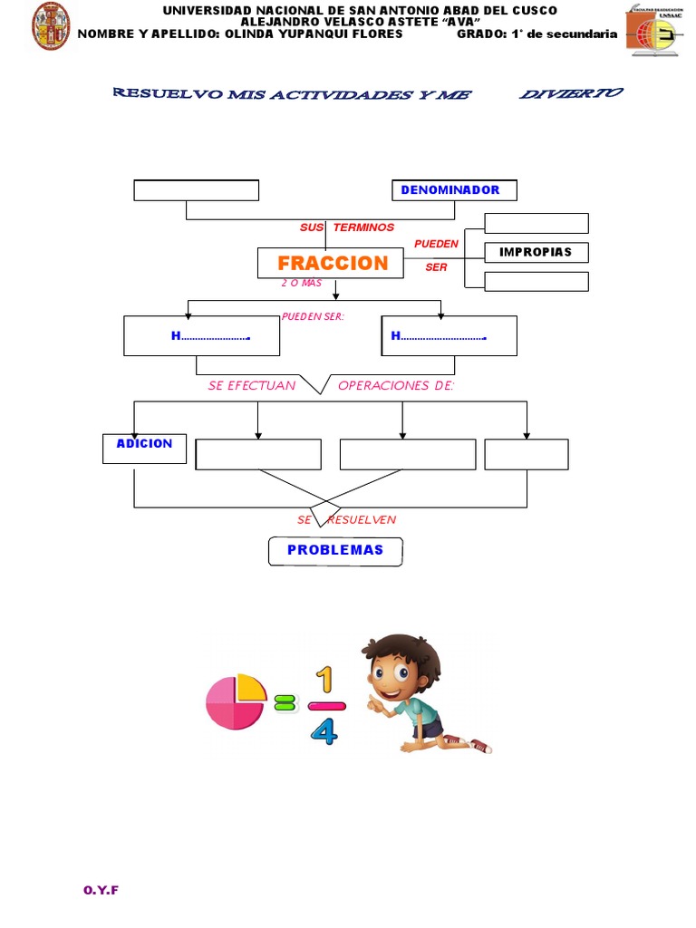 Actividades de Fracciones para Secundaria | PDF | Fracción (Matemáticas ...