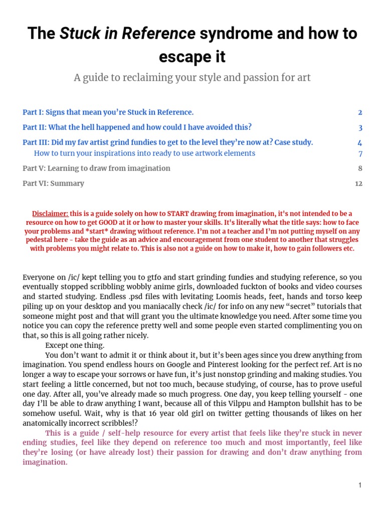 How To Stop Relying On Reference | PDF | Drawing | Perspective (Graphical)