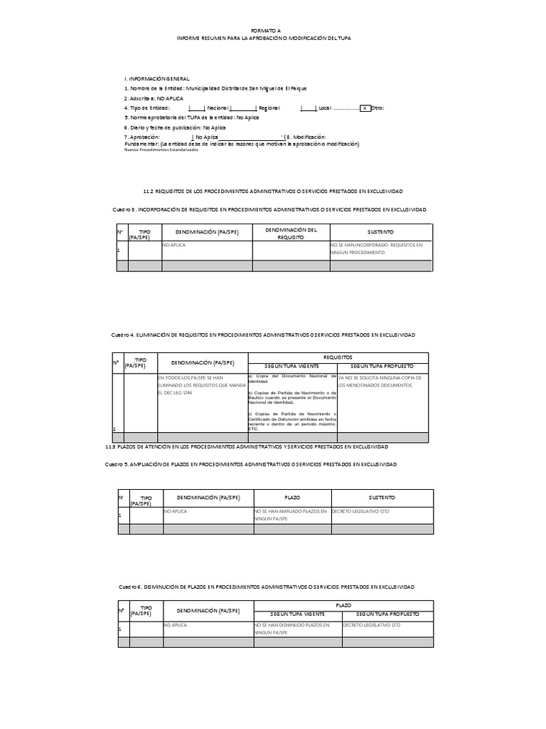 Tupa Formato A | PDF | Gobierno | Justicia