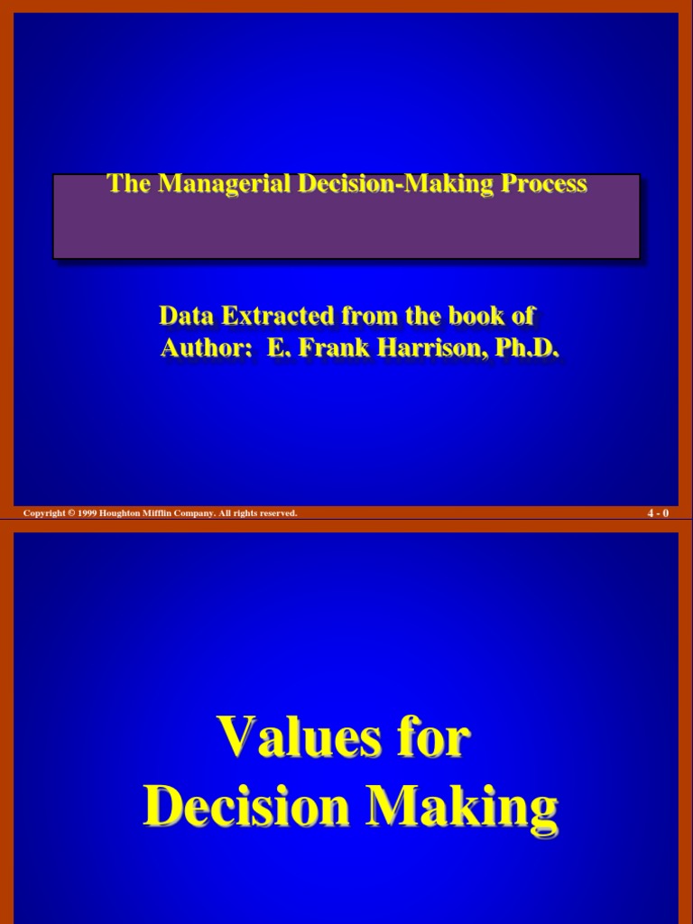 The Managerial Decision-Making Process | Download Free PDF | Value ...