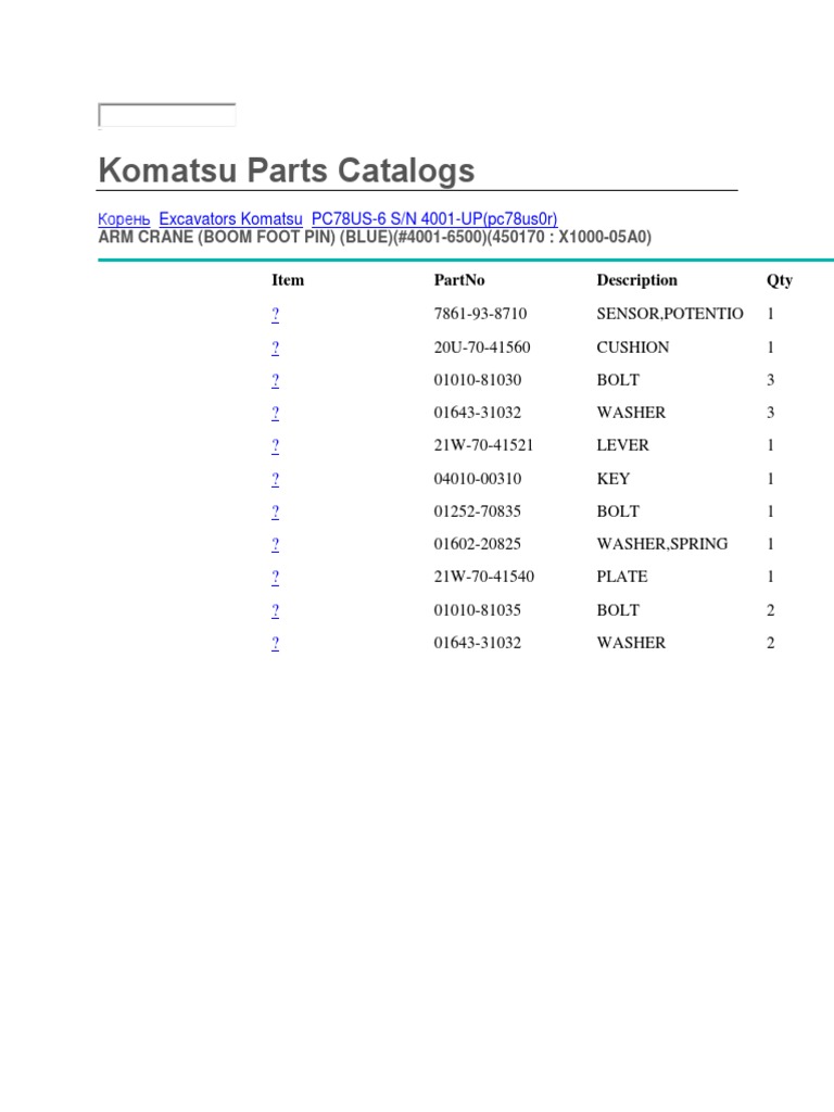 Komatsu pc78 | PDF