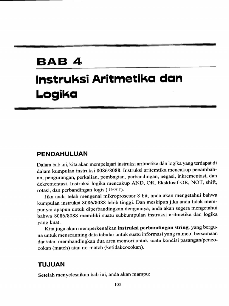Bab4-Instruksi Aritmetika Dan Logika PDF | PDF