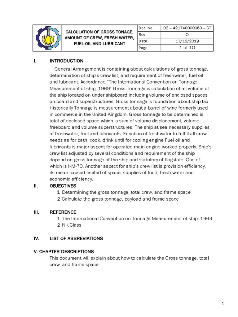 Gross Tonnage Calculation Guide | PDF | Tonnage | Sea Captain