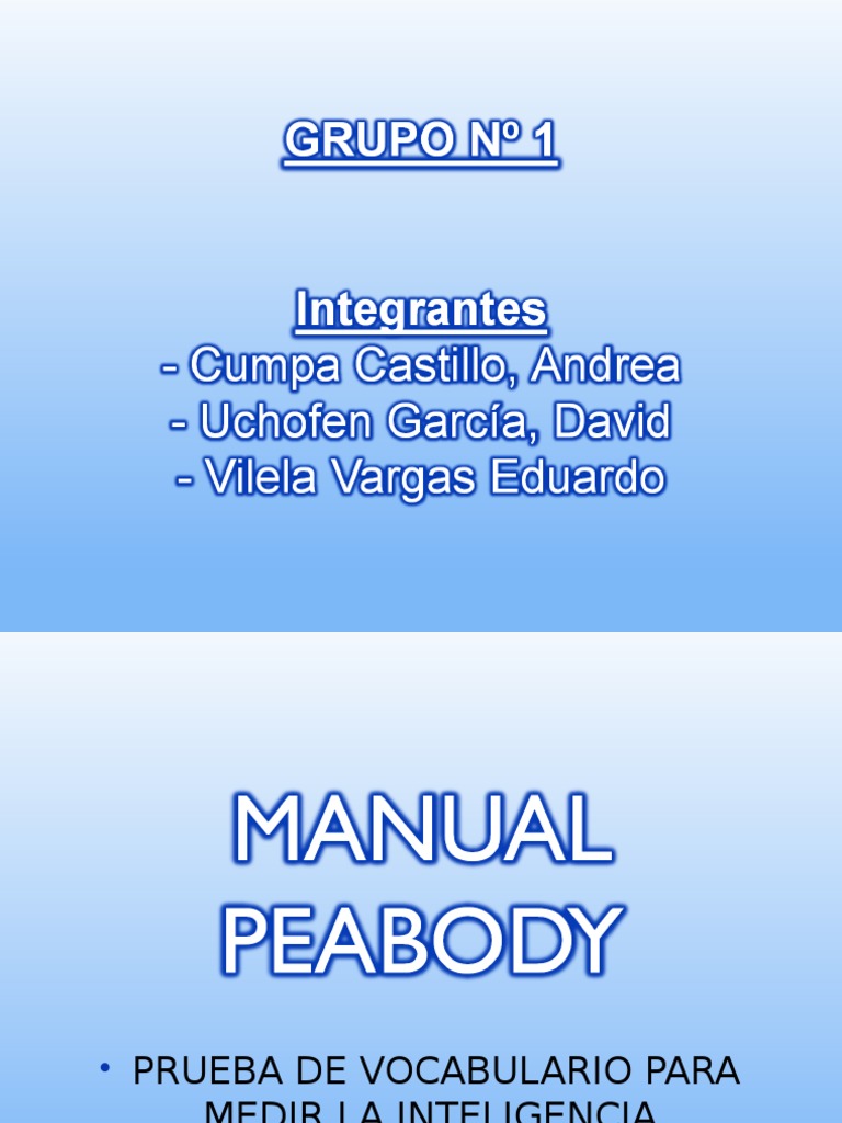 Manual Peabody | PDF