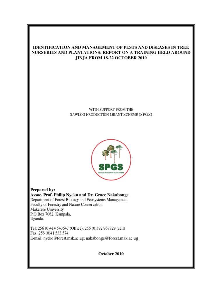 Identification and Management of Pests and Diseases in Tree Nurseries ...