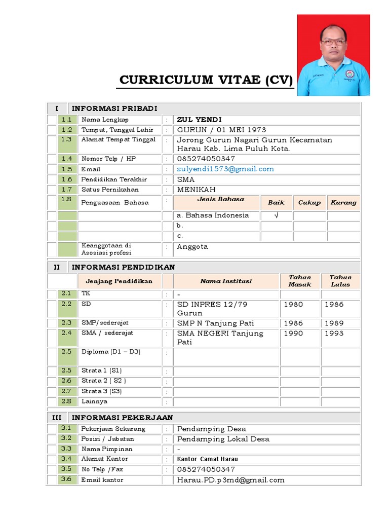 CV Zul Yendi Baru | PDF