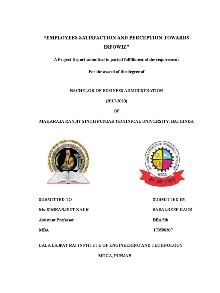 Employee Satisfaction and Perception Towards Infowiz | PDF | Job Satisfaction | Employment