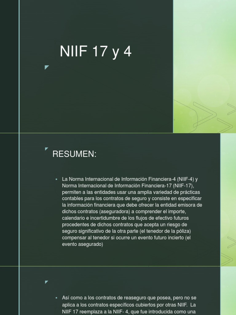NIIF 17 y 4 | PDF | normas internacionales de INFORMACION FINANCIERA ...