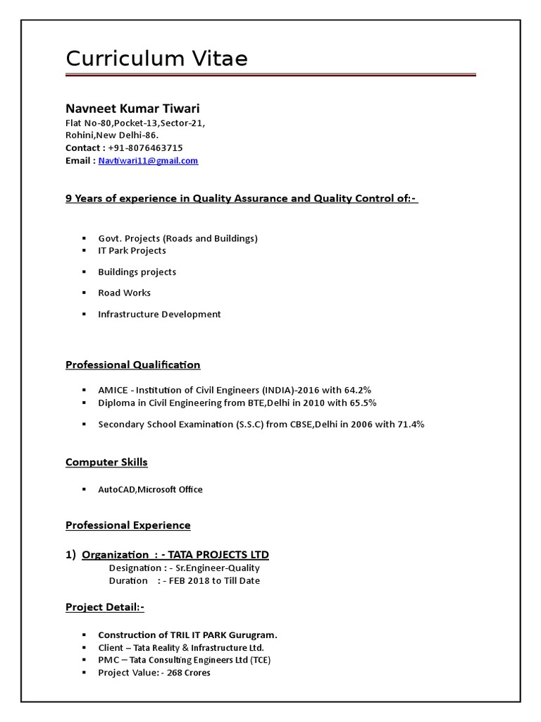 Navneet Resume | Download Free PDF | Quality Assurance | Concrete