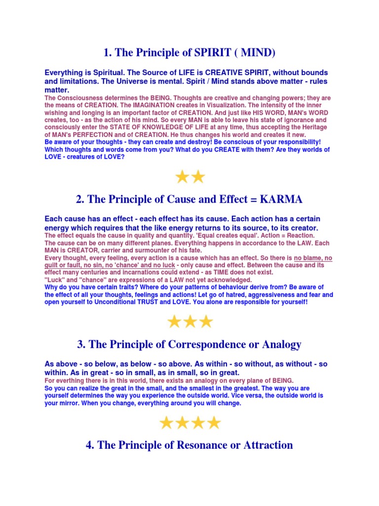 7 Cosmic Laws | PDF | Causality | Thought