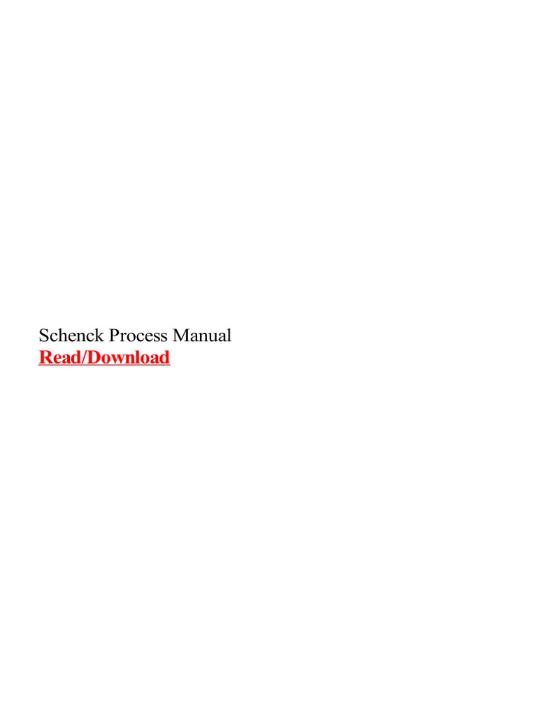 Schenck Process Manual | Download Free PDF | Calibration | Computing