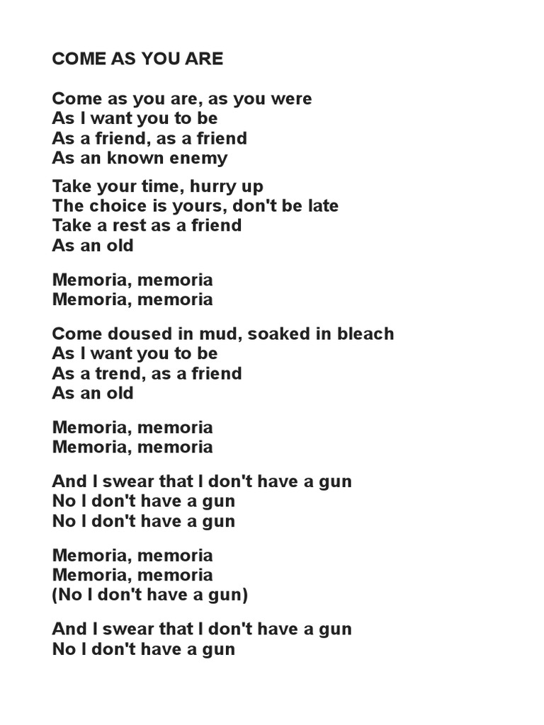 Come As You Are PDF | PDF