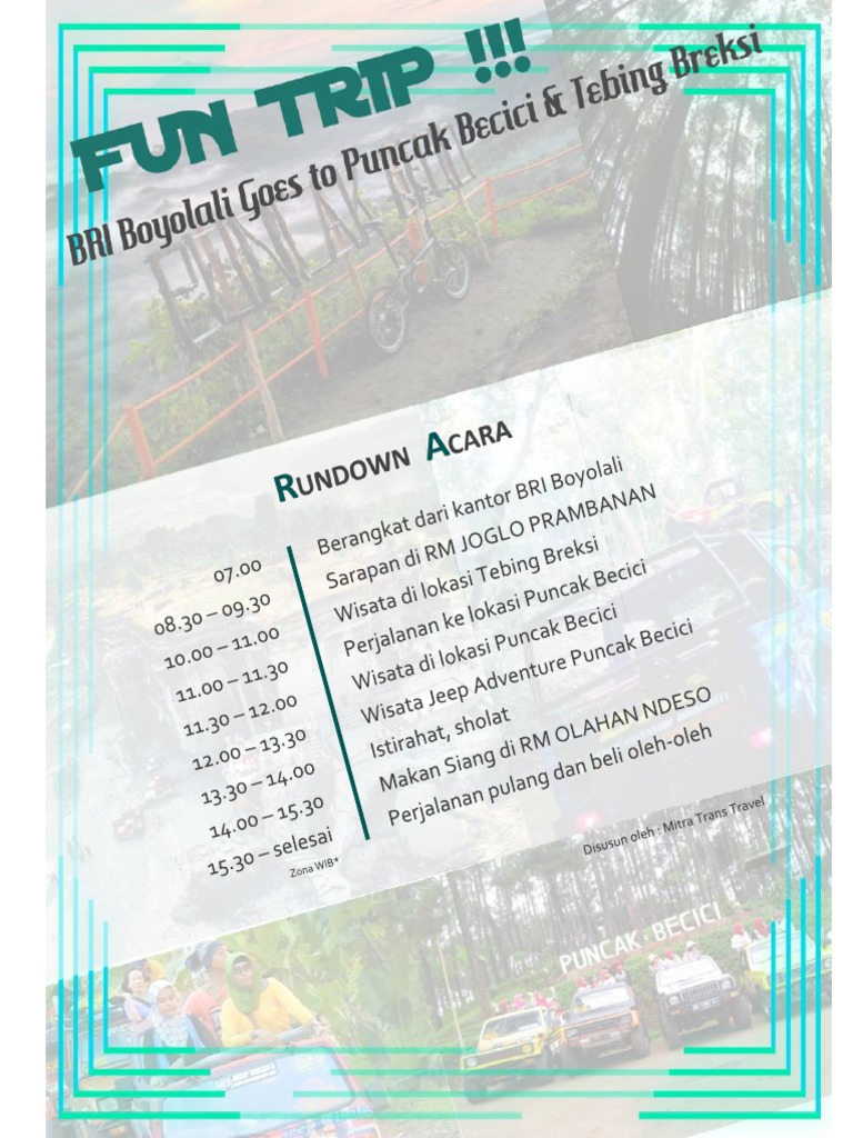 Template Rundown Acara Outbond | PDF