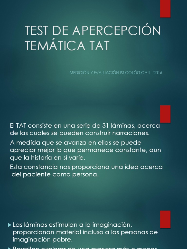 Test de Apercepcion Tematica Tat | PDF | La sexualidad humana | Sicología