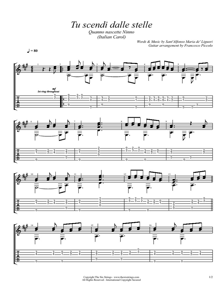 10 - Tu Scendi Dalle Stelle PDF | PDF | Christmas Carols | Traditional ...