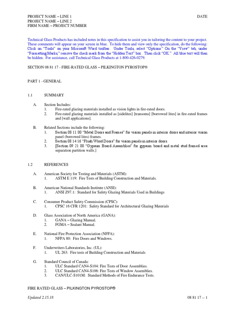 Specs Pyrostop | PDF | Glasses | Building Materials