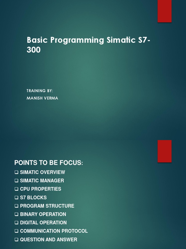 Basic Programming Simatic S7-300 | PDF | Bit | Byte