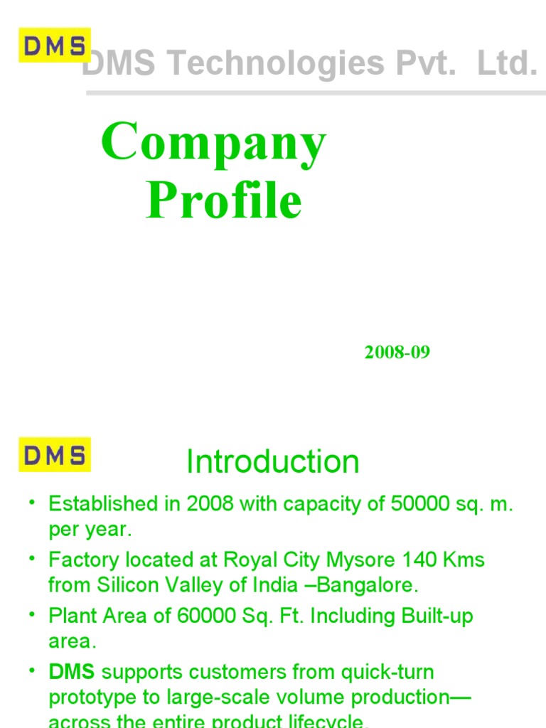 DMS Technologies Pvt. LTD.: Company Profile | PDF | Printed Circuit ...