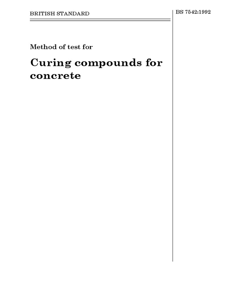 BS 7542 1992 Method of Test For Curing Compounds For Concrete | PDF ...