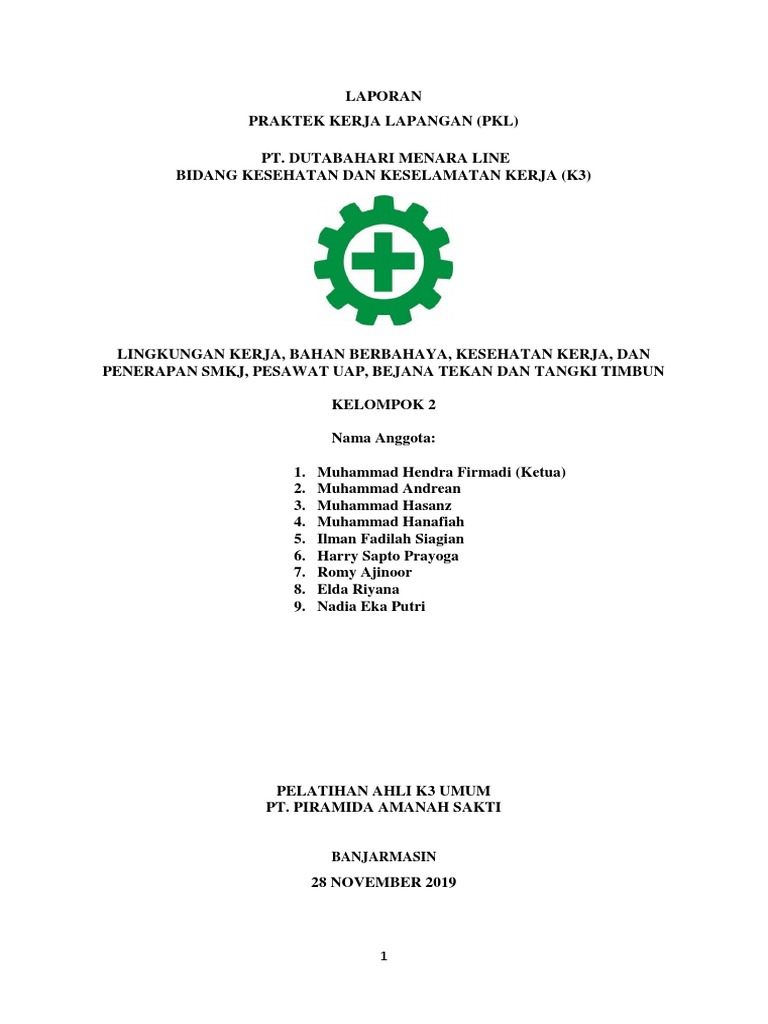 Laporan PKL Ahli K3 Umum Di PT DML - PJK3 PT PAS | PDF | Sains & Matematika | Teknologi & Rekayasa