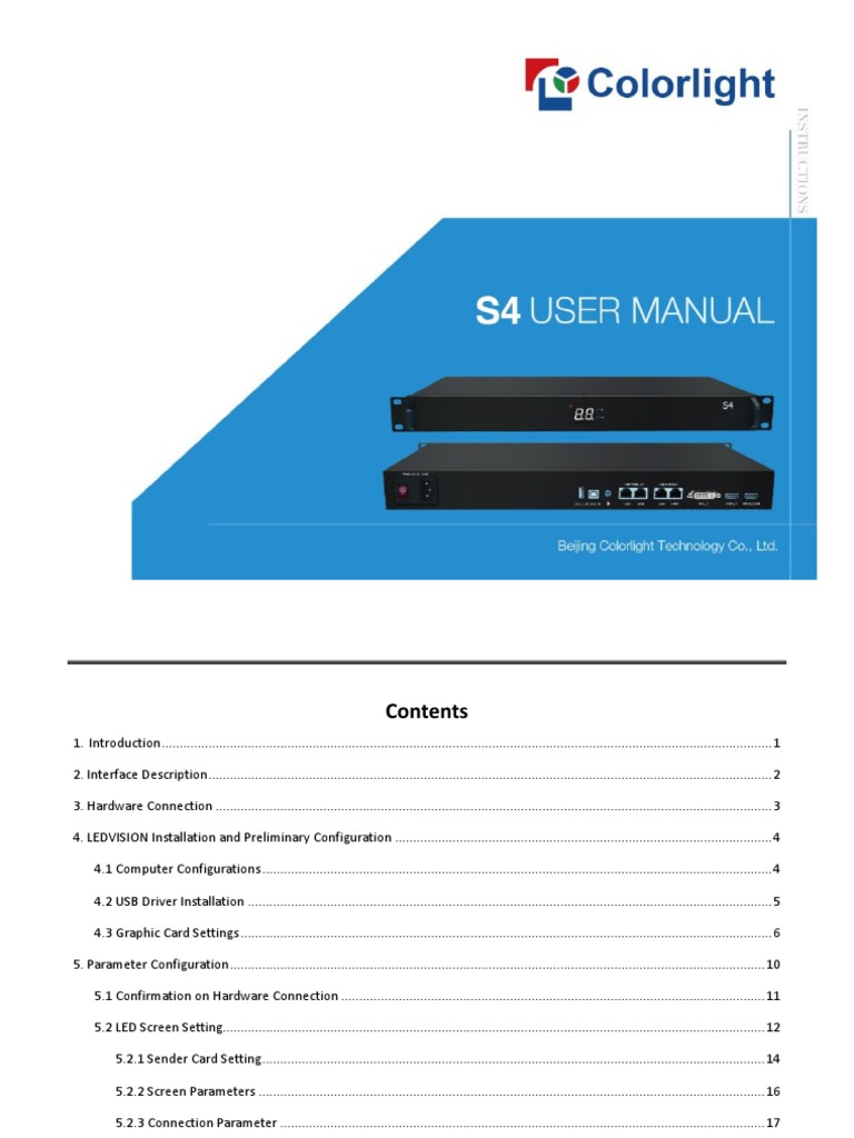 Colorlight S4 User Manual | PDF | Hdmi | Personal Computers
