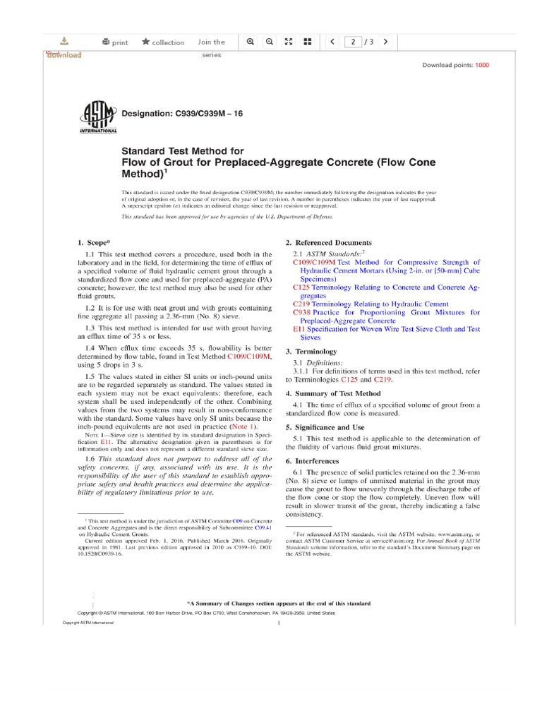 Astm C939-16 (100%) | PDF