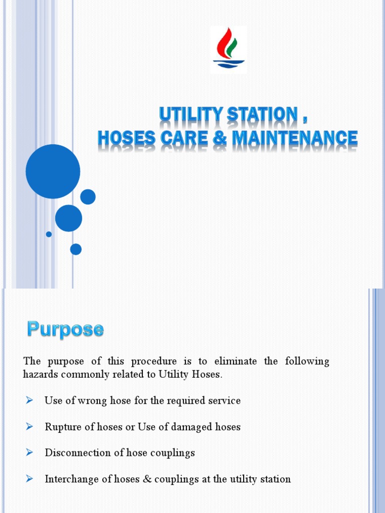 Utility Station Hoses Care Maintenance | PDF | Equipment | Mechanical ...