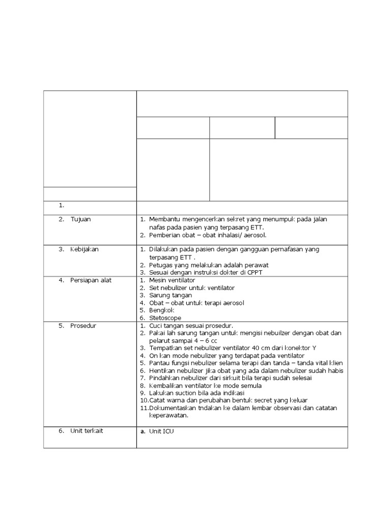 Spo Melakukan Nebulizer Pada Pasen Terpasang Ventilator | PDF