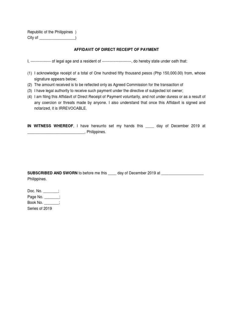 Affidavit of Receipt | PDF