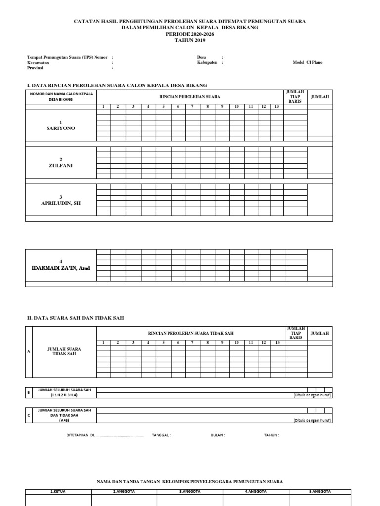 C 1 Plano Pilkades | PDF C 1 Plano Pilkades | PDF