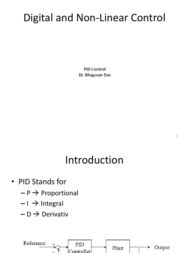 Digital and Non-Linear Control: Understanding PID Control | PDF | Control Theory | Applied ...
