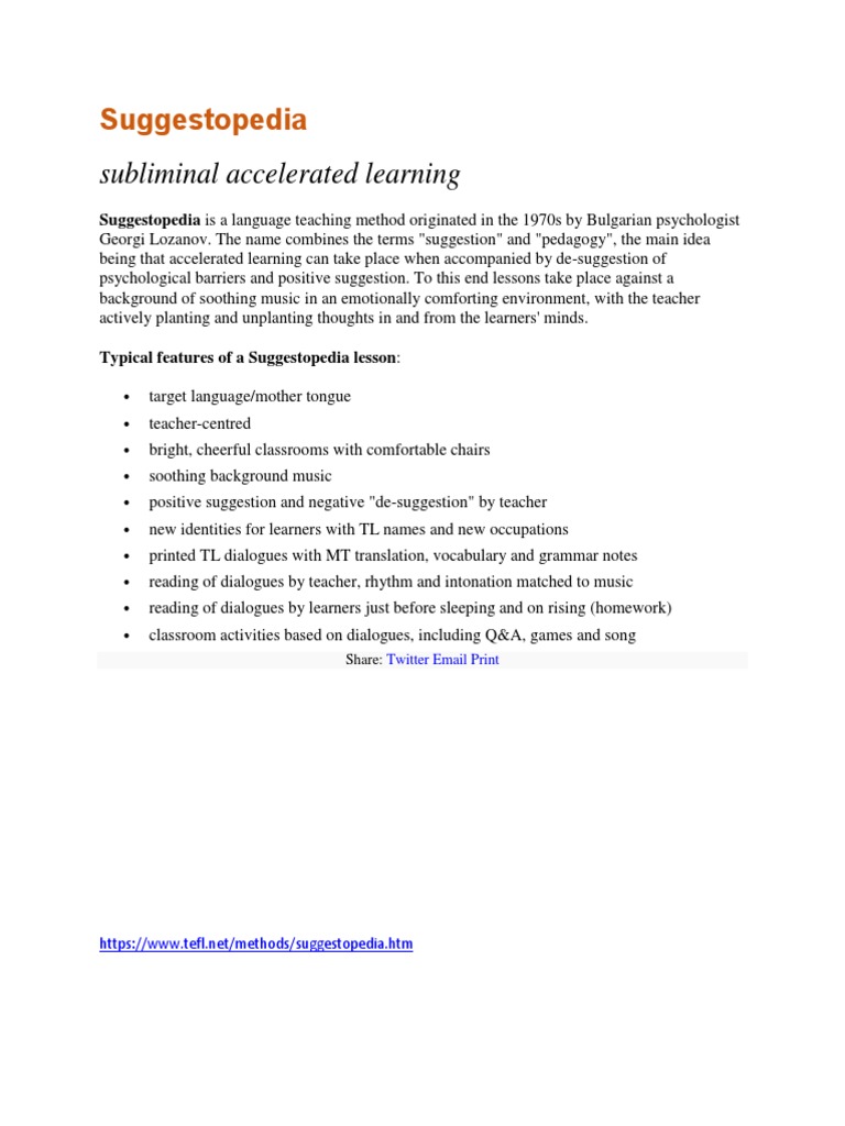 Suggestopedia | PDF