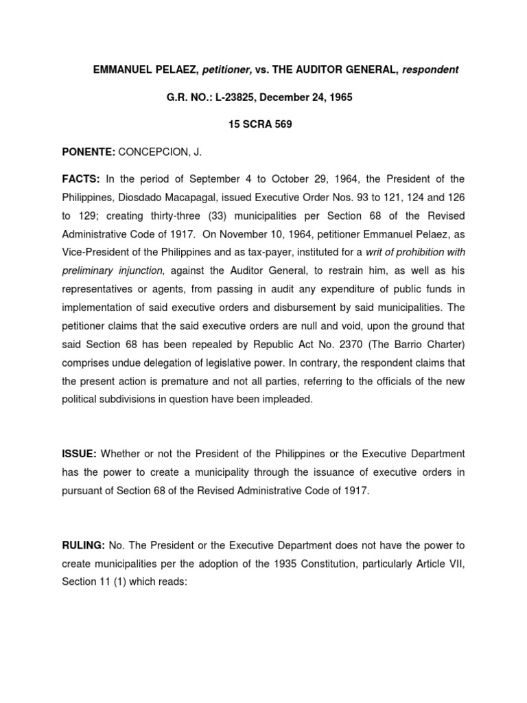 Emmanuel Pelaez VS The Auditor General | PDF | President Of The ...
