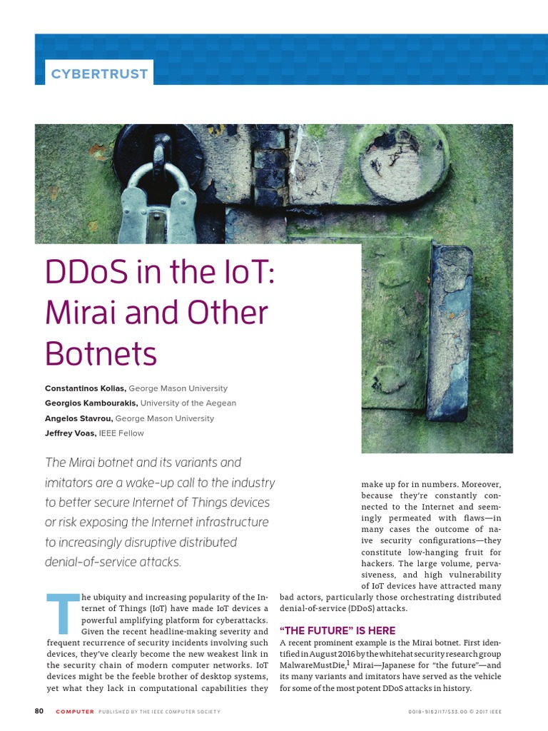 DDoS in The IoT - Mirai and Other Botnets PDF | PDF | Denial Of Service ...
