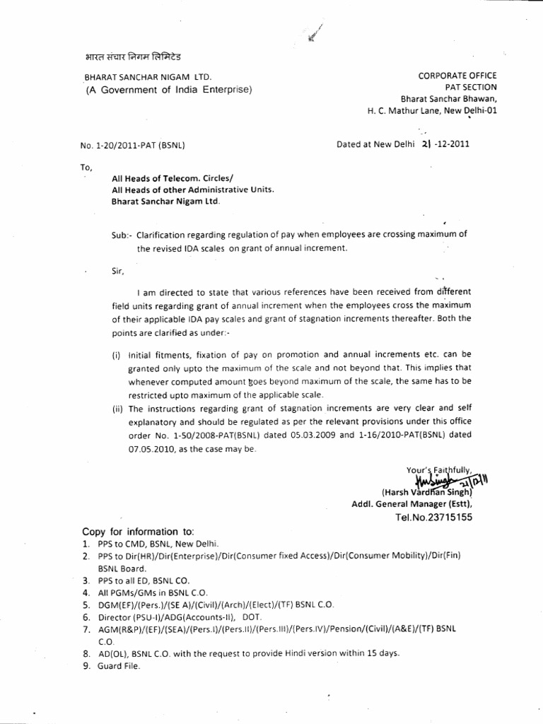 Regulation of Pay When Employees Are Crossing Maximum of Revised IDA ...