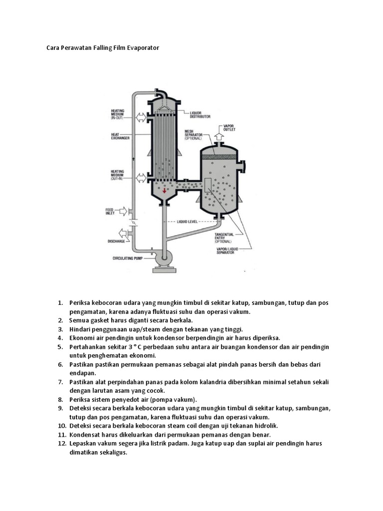 Perawatan Falling Film Evaporator | PDF | Teknologi & Rekayasa | Griya ...