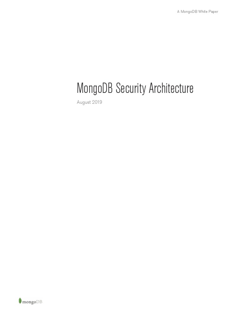 MongoDB Security Architecture WP PDF | PDF | Information Security | Mongo Db