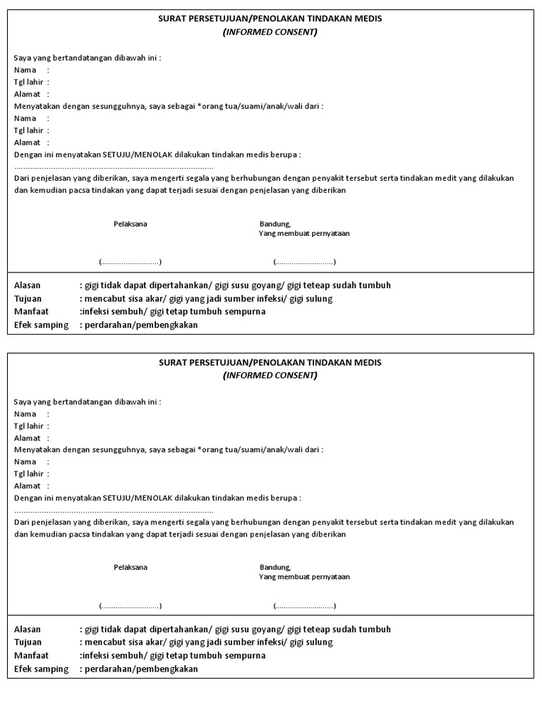 Form Informed Consent Gigi | PDF