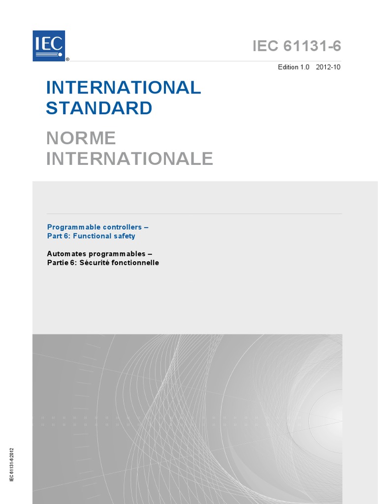 IEC 61131 6 Ed1 0 Programmable Controllers Part 6 Functional Safety PDF ...