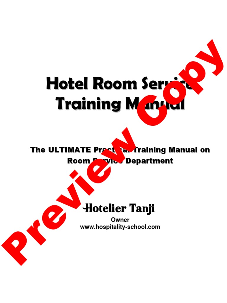 Room Service Training Manual | PDF | Hospitality Industry | Food And Drink
