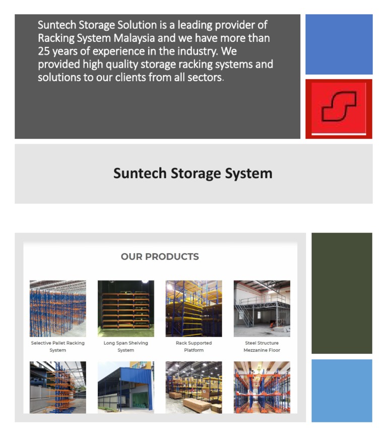 Warehouse Racking System - Suntech Storage System | PDF
