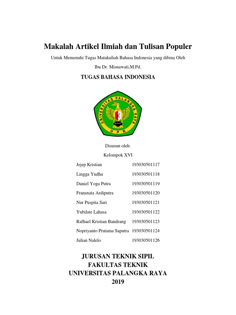 Artikel Ilmiah dan Tulisan Populer | PDF
