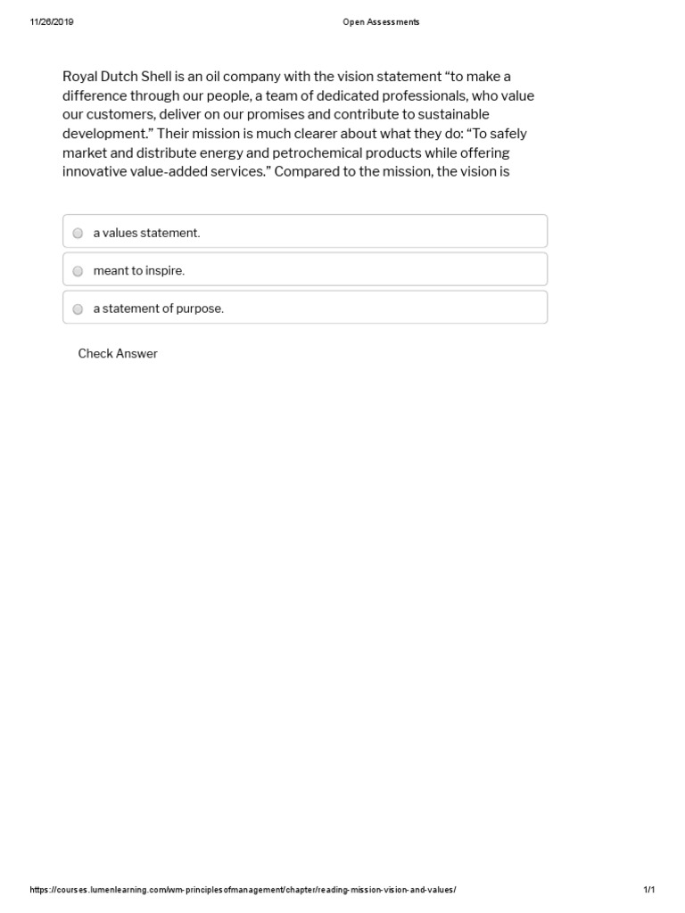 Distinguishing Between Vision and Mission: An Analysis of Royal Dutch ...