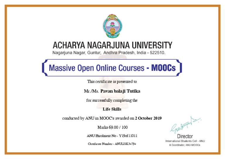 Life Skills-Course Completion Certificate 15428 | PDF