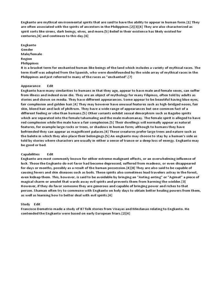 Engkanto: Philippine Mythical Spirits | PDF | Supernatural Legends | Mythology