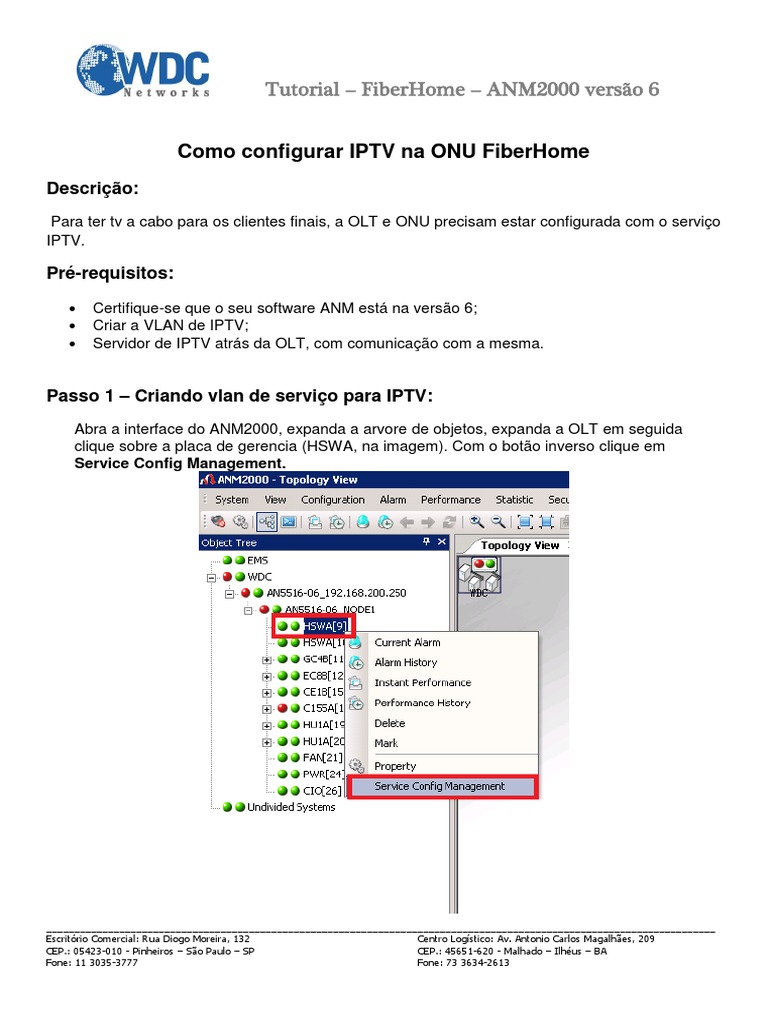 Como Configurar IPTV Na OLT e ONU FiberHome PDF | PDF | Redes ...