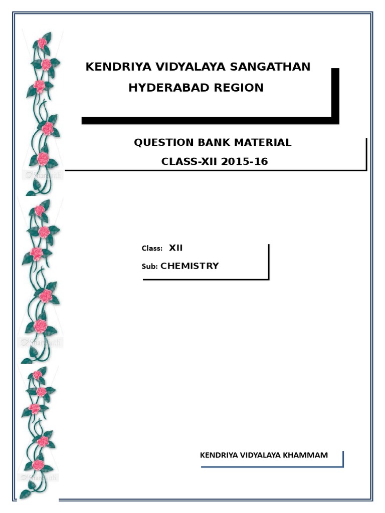 Question Bank Class Xii Chemistry | PDF | Reaction Rate | Catalysis