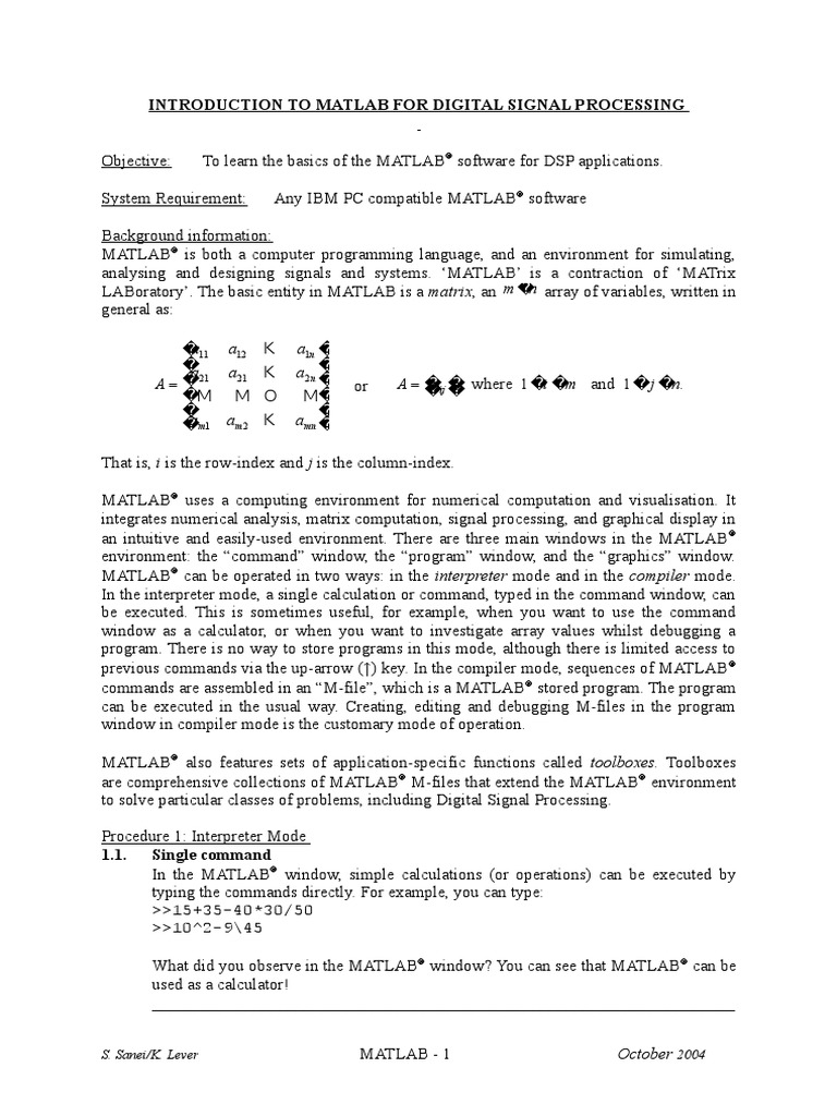 MATLAB Crash Course | Download Free PDF | Matlab | Matrix (Mathematics)