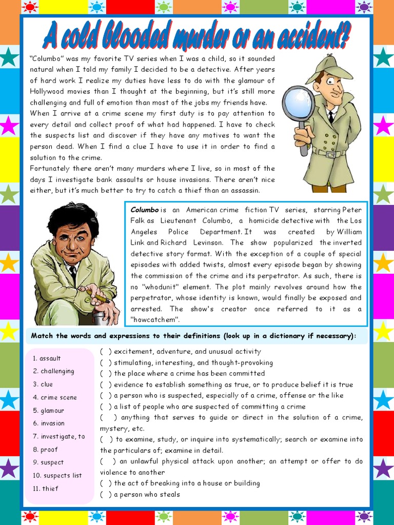 Crimes - Worksheet | PDF | Detective Fiction | Criminal Justice