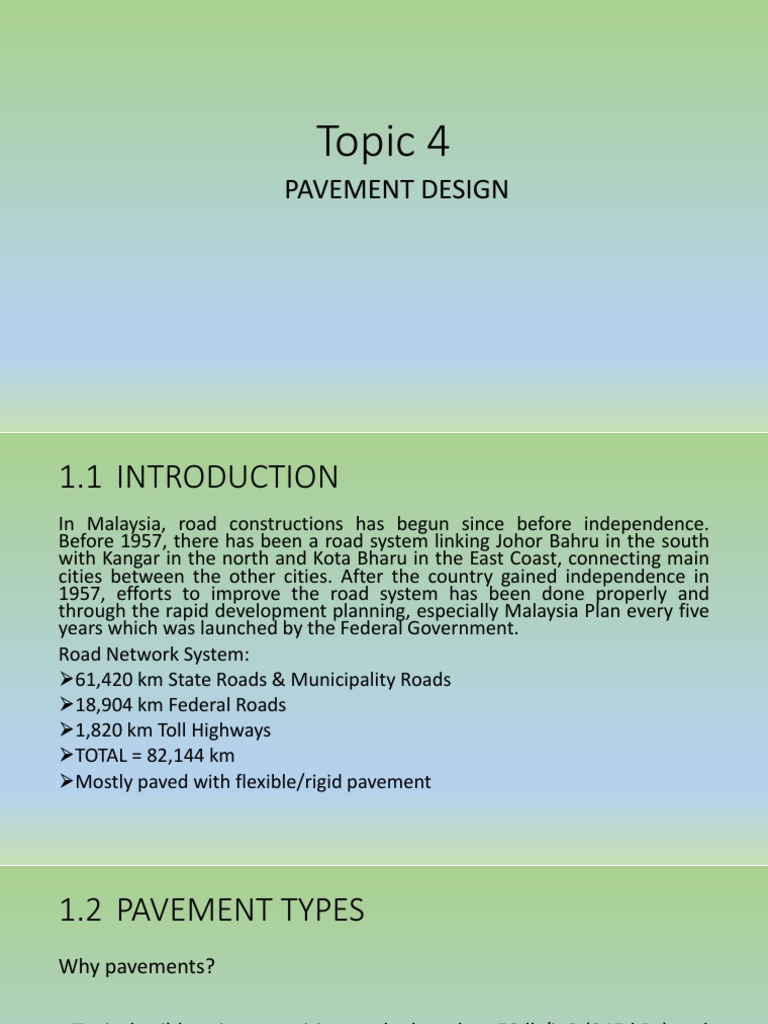 Topic 5 PAVEMENT DESIGN | PDF | Young's Modulus | Normal Distribution